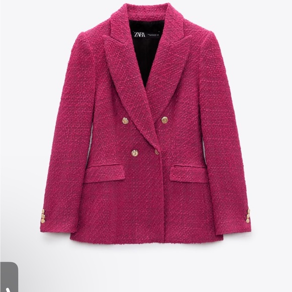 Zara | Jackets & Coats | Zara Double Breasted Textured Weave Jacket ...
